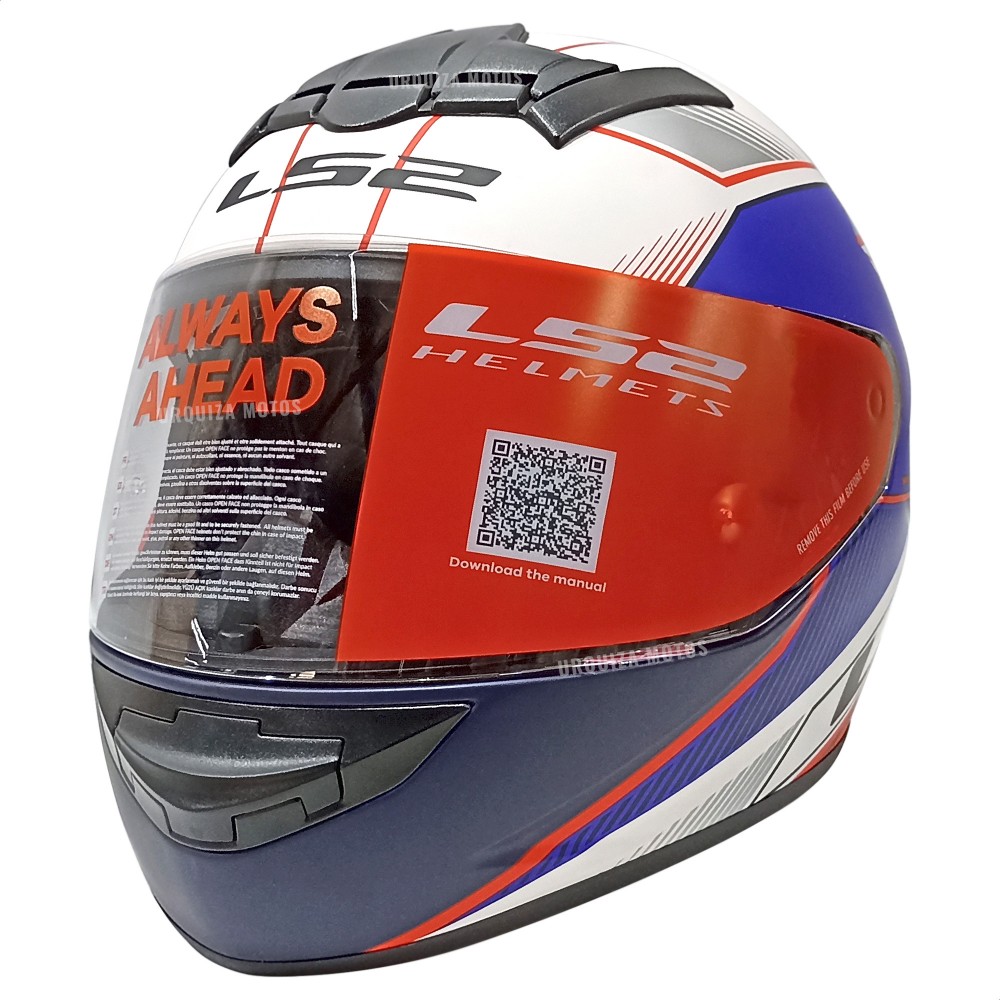 Casco Integral LS2 FF 352 Kascal Blanco Azul TALLE XL