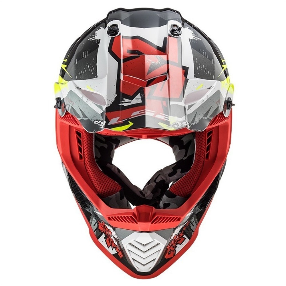 Casco Moto Mx Cross Ls2 Ff 437 Fast Evo Crusher Rojo TALLE M